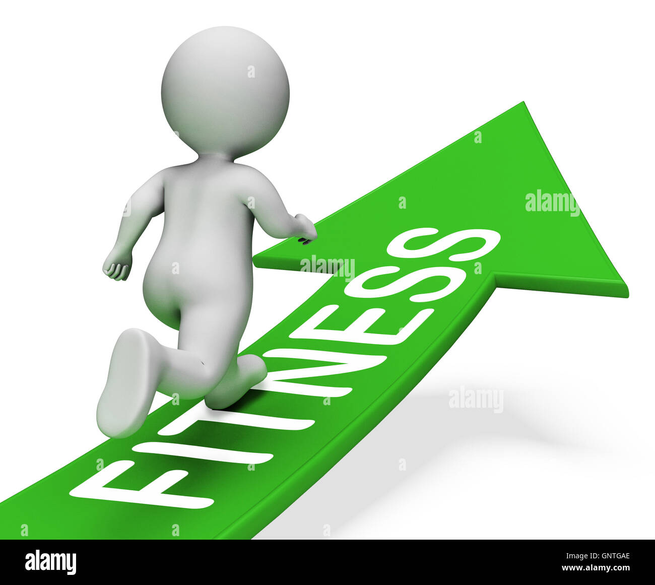 Fitness Arrow Meaning Work Out 3d Rendering Stock Photo - Alamy