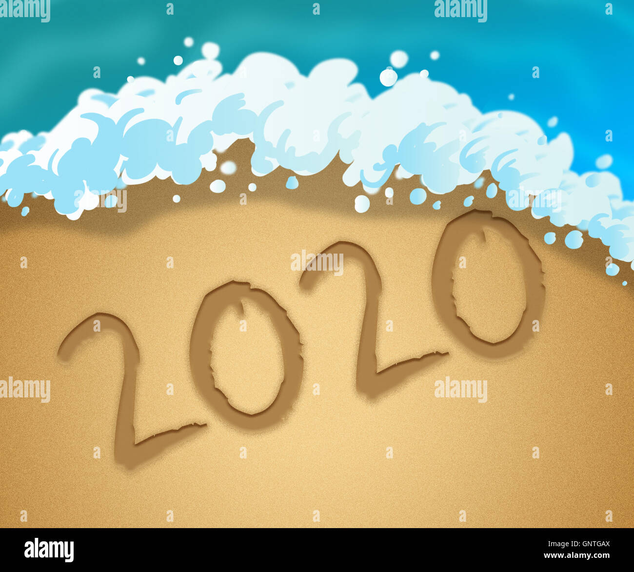Two Thousand Twenty Indicates New Year 3d Illustration 2020 Stock Photo ...
