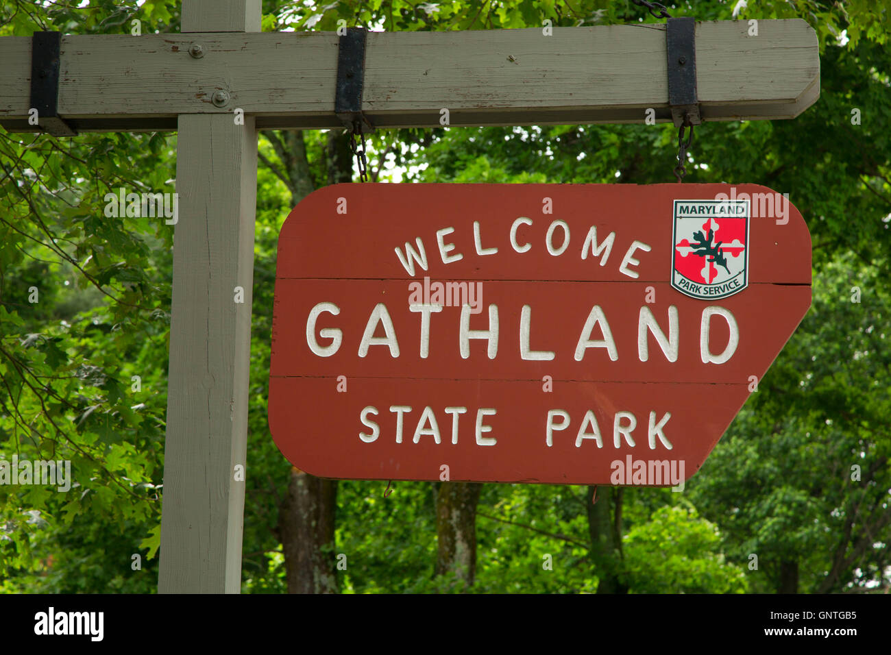 Park sign, Gathland State Park, Maryland Stock Photo - Alamy