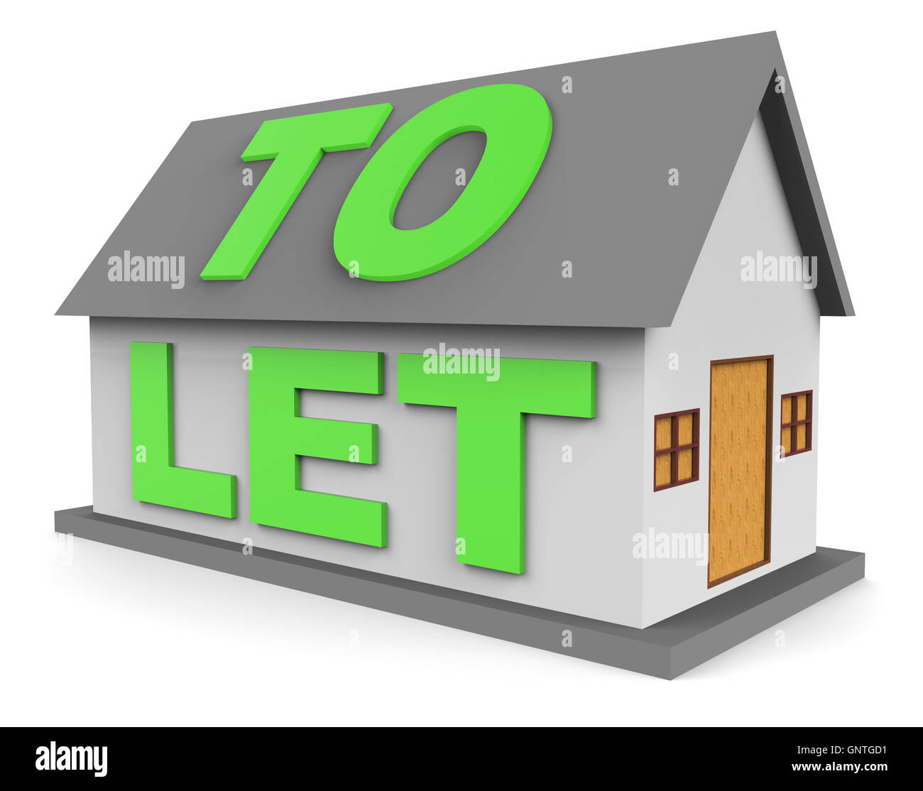 House To Let Representing Rental 3d Rendering Stock Photo - Alamy