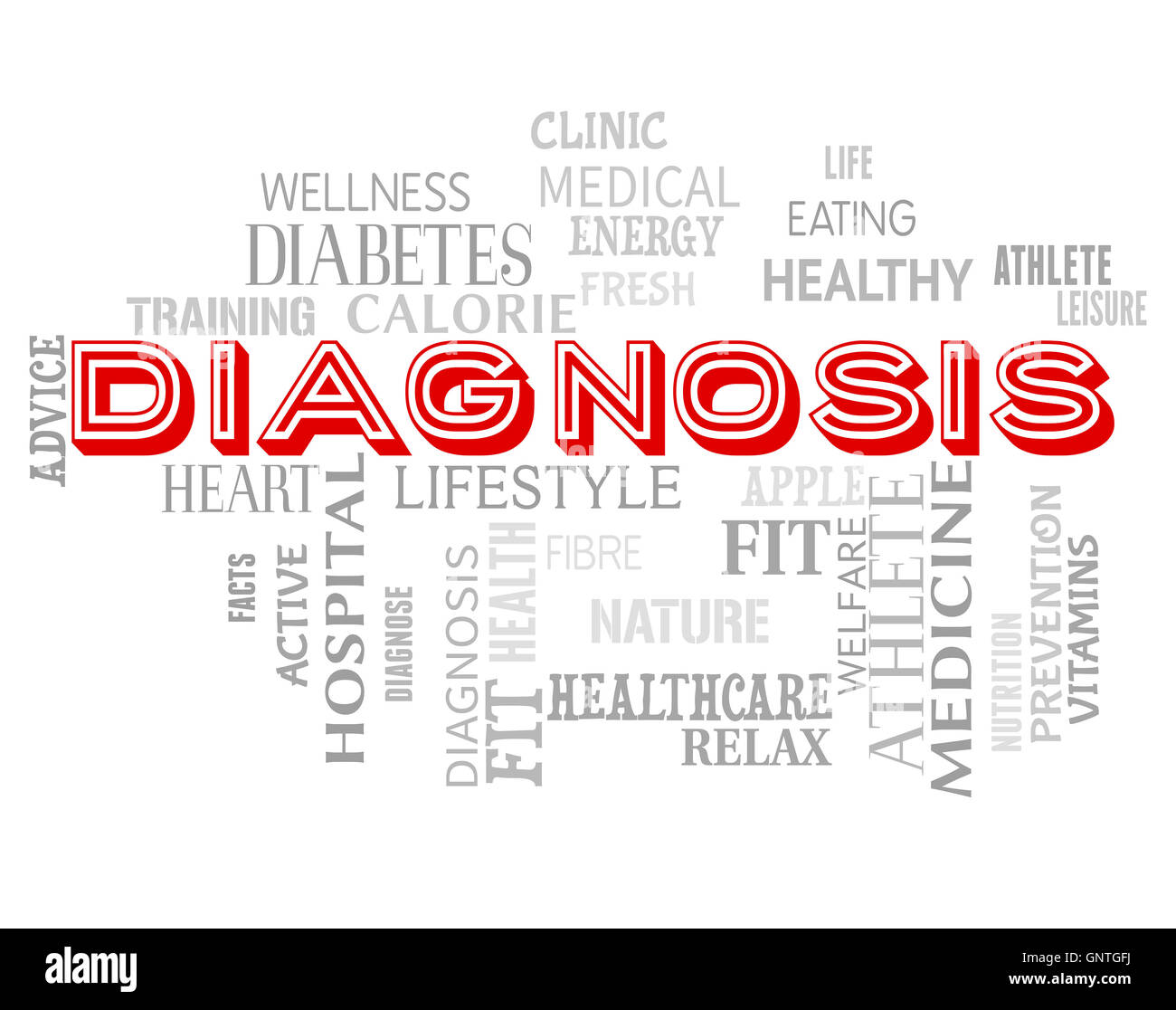 Diagnosis Words Showing Diagnosing Health And Disease Stock Photo - Alamy