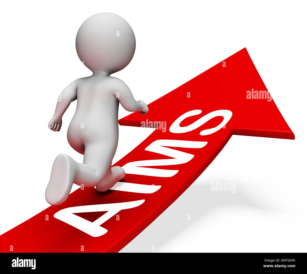 Aims Arrow Meaning Ambitious Progress 3d Rendering Stock Photo - Alamy