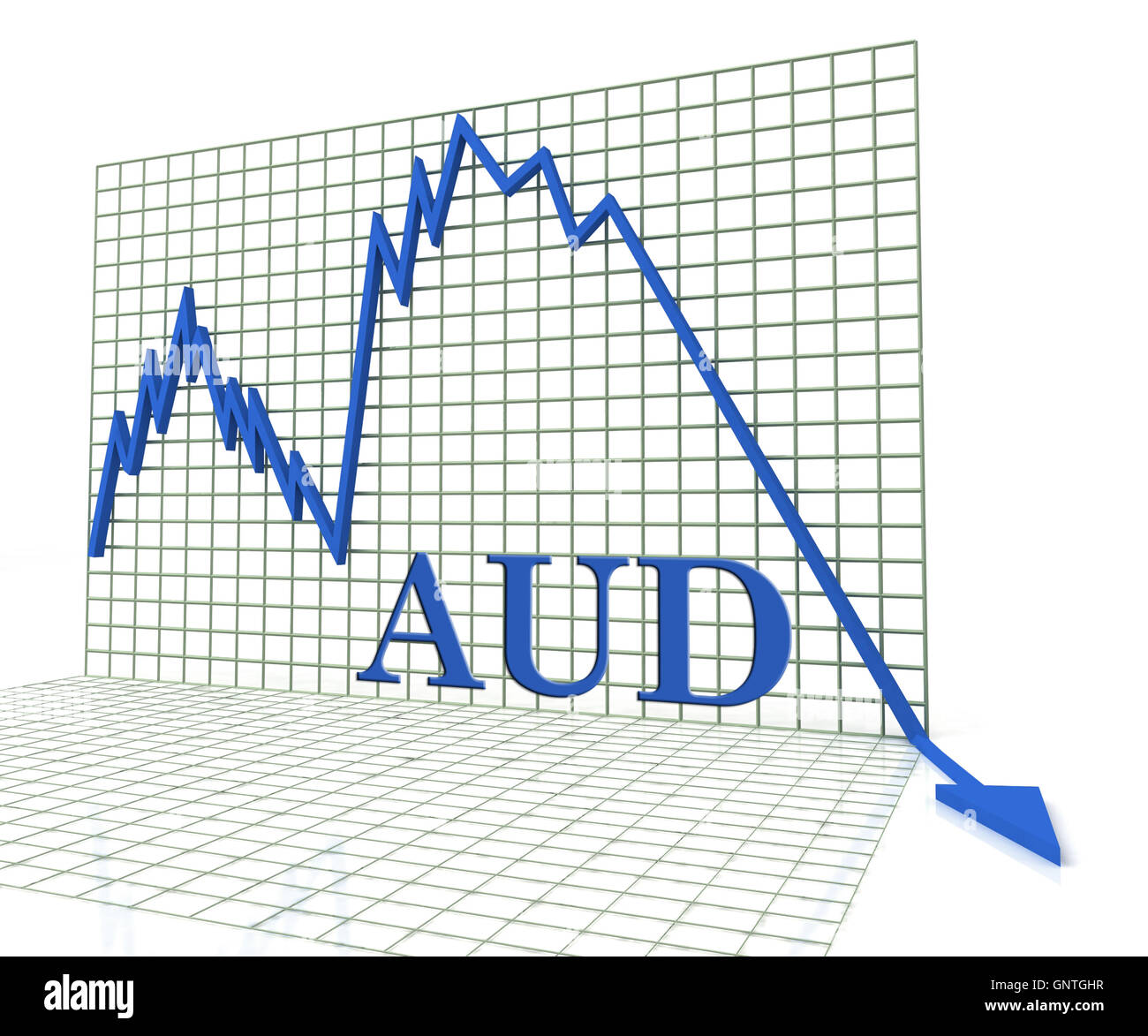 Aud Graph Negative Showing Australia Dollar 3d Rendering Stock Photo ...