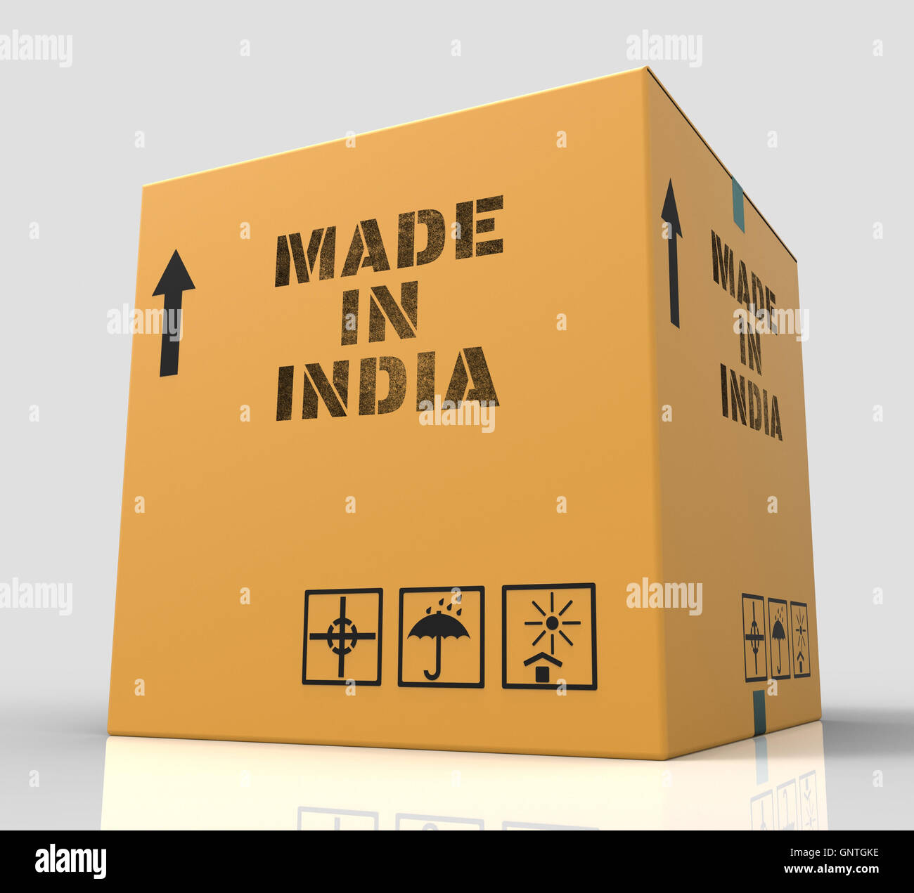 Made In India Indicating Asia Import 3d Rendering Stock Photo - Alamy