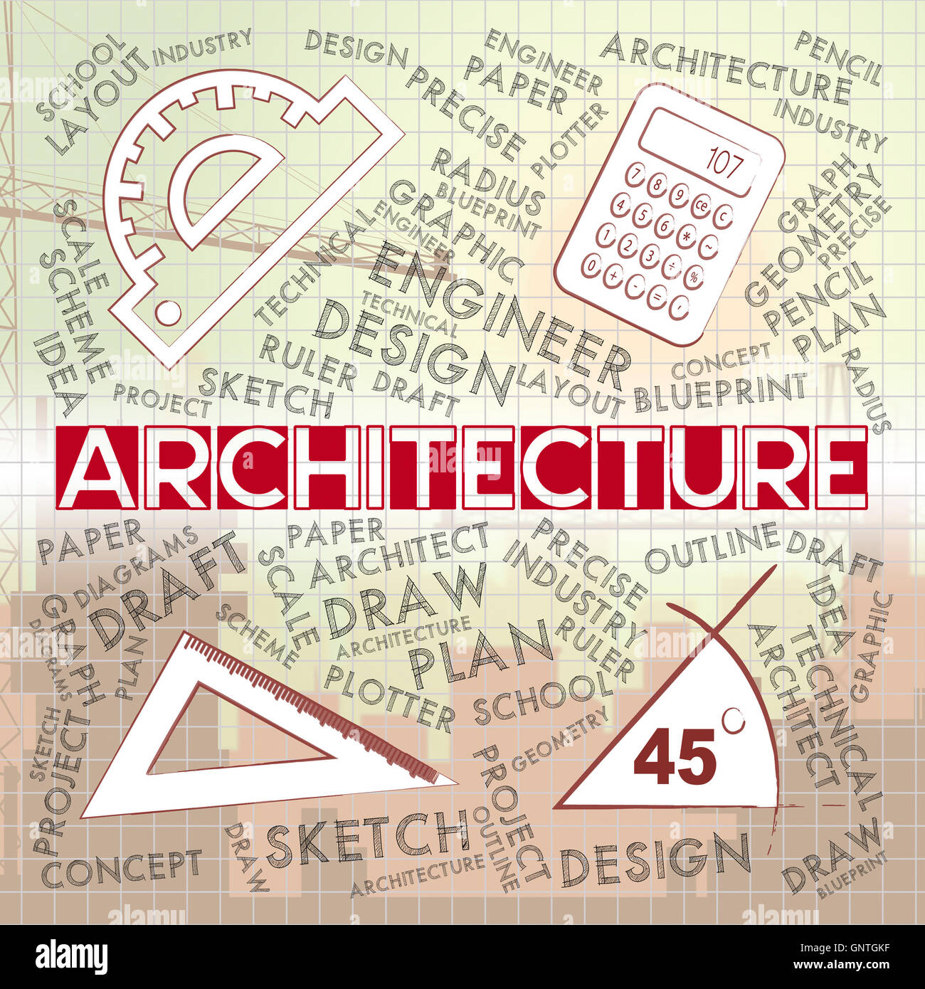 Architecture Drawing Representing Building Design And Plans Stock Photo ...