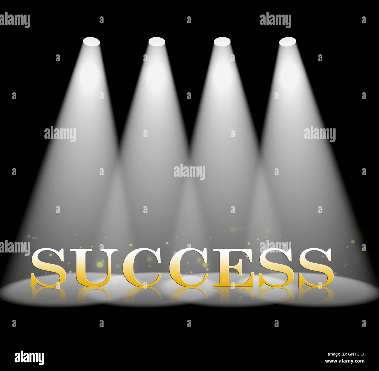 Success Spotlight Representing Triumphant Win 3d Rendering Stock Photo ...