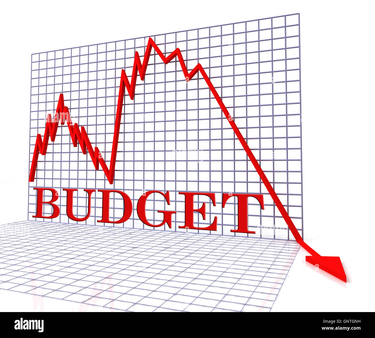 Budget Graph Negative Showing Budgeting Decline 3d Rendering Stock ...