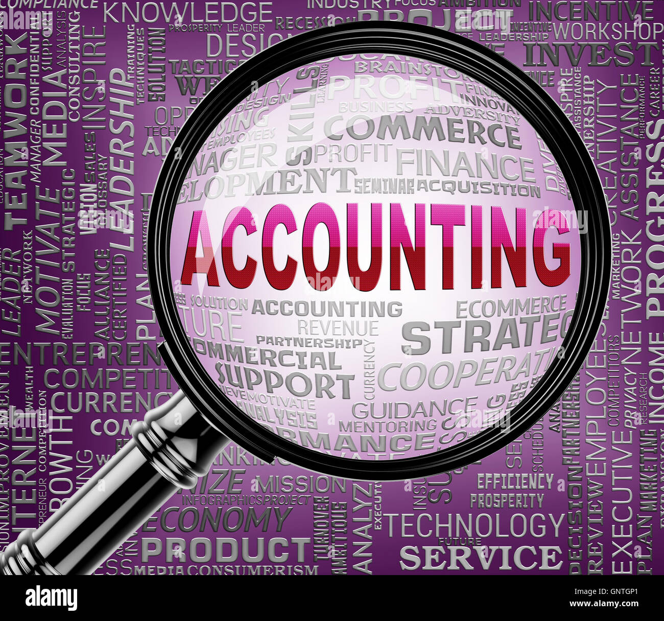 Accounting Magnifier Indicating Accounts Balance 3d Rendering Stock ...