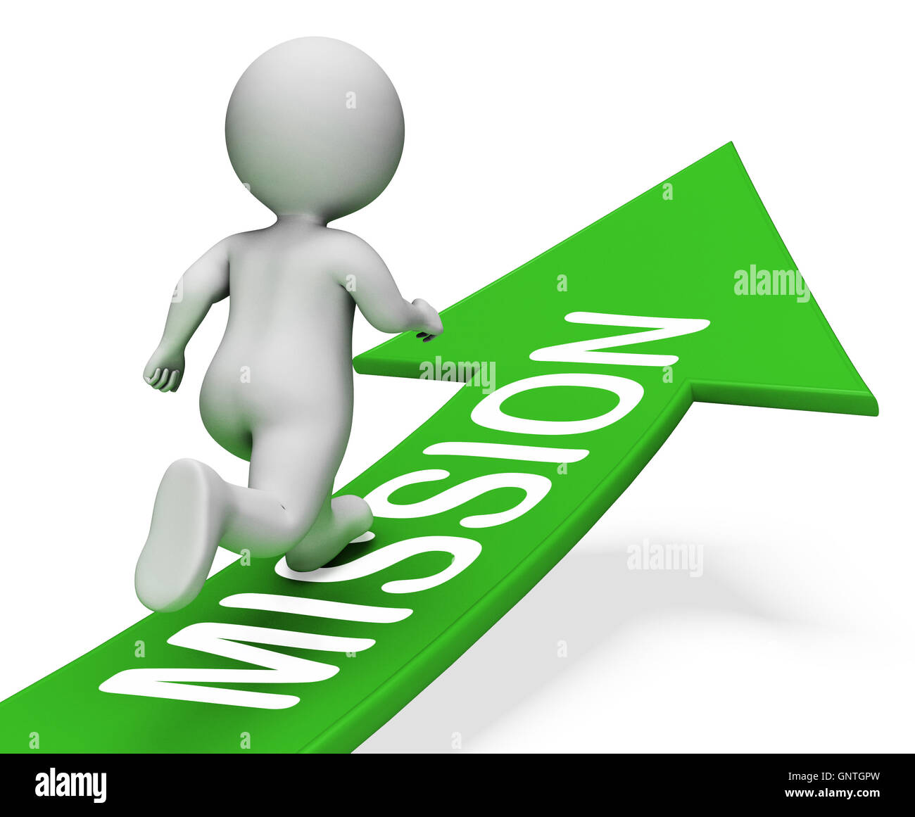 Mission Arrow Showing Motivation Goals 3d Rendering Stock Photo - Alamy