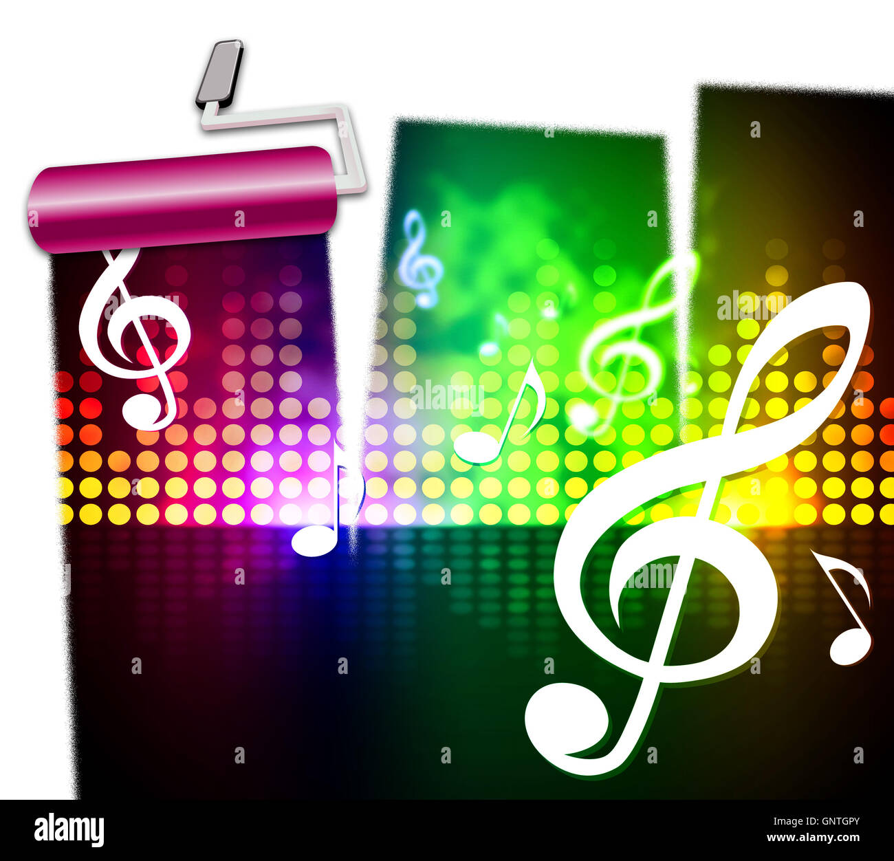 Music Symbols Representing Singing Soundtracks And Audio Stock Photo ...