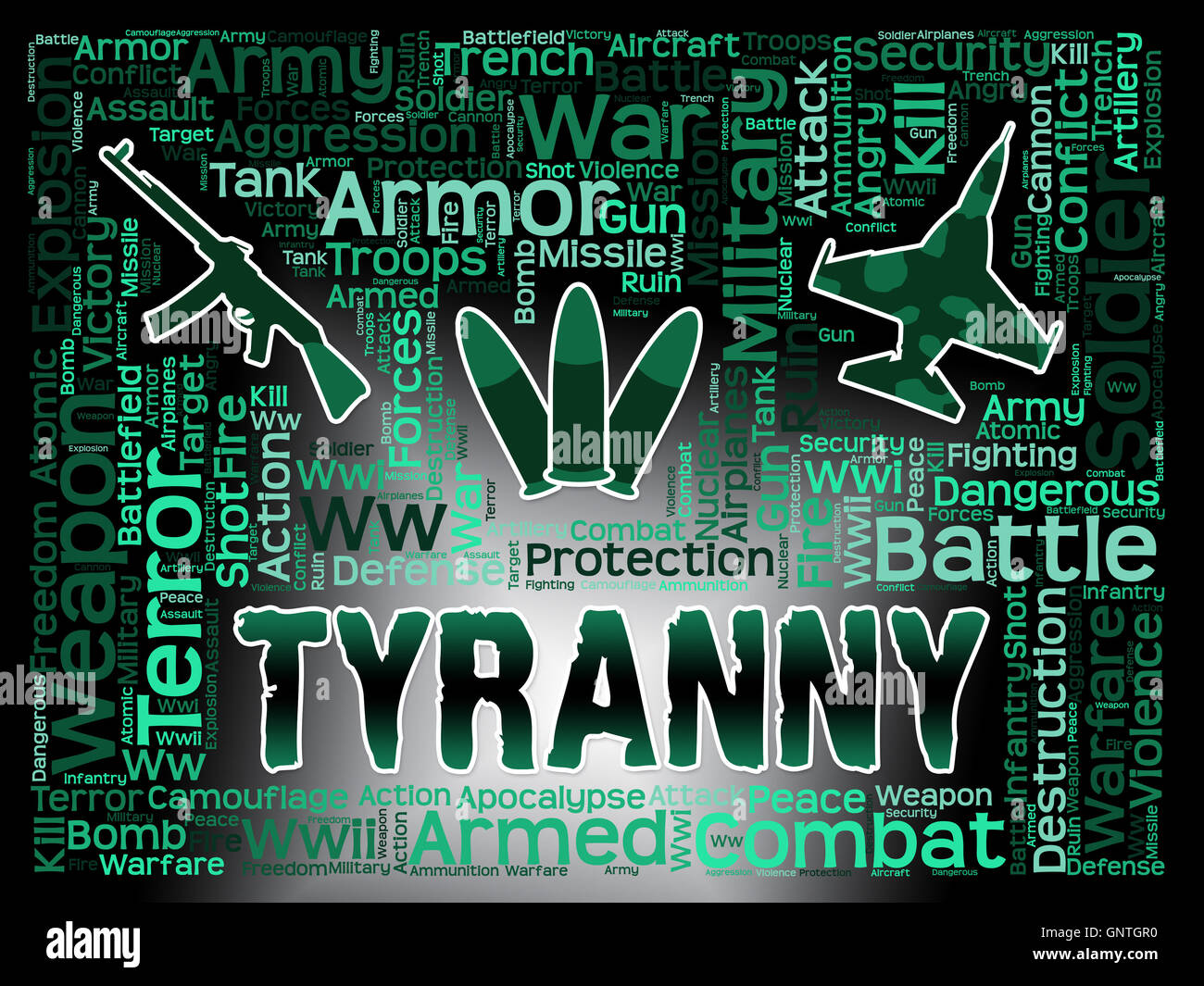 Tyranny Words IndicatingReign Of Terror And Dictatorship Stock Photo ...