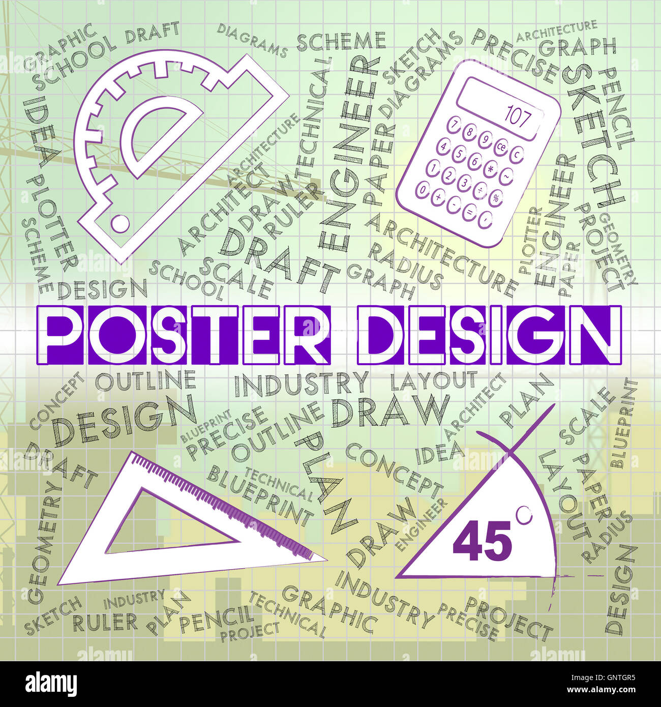 Poster Design Indicating Graphic Artwork And Designing Stock Photo - Alamy