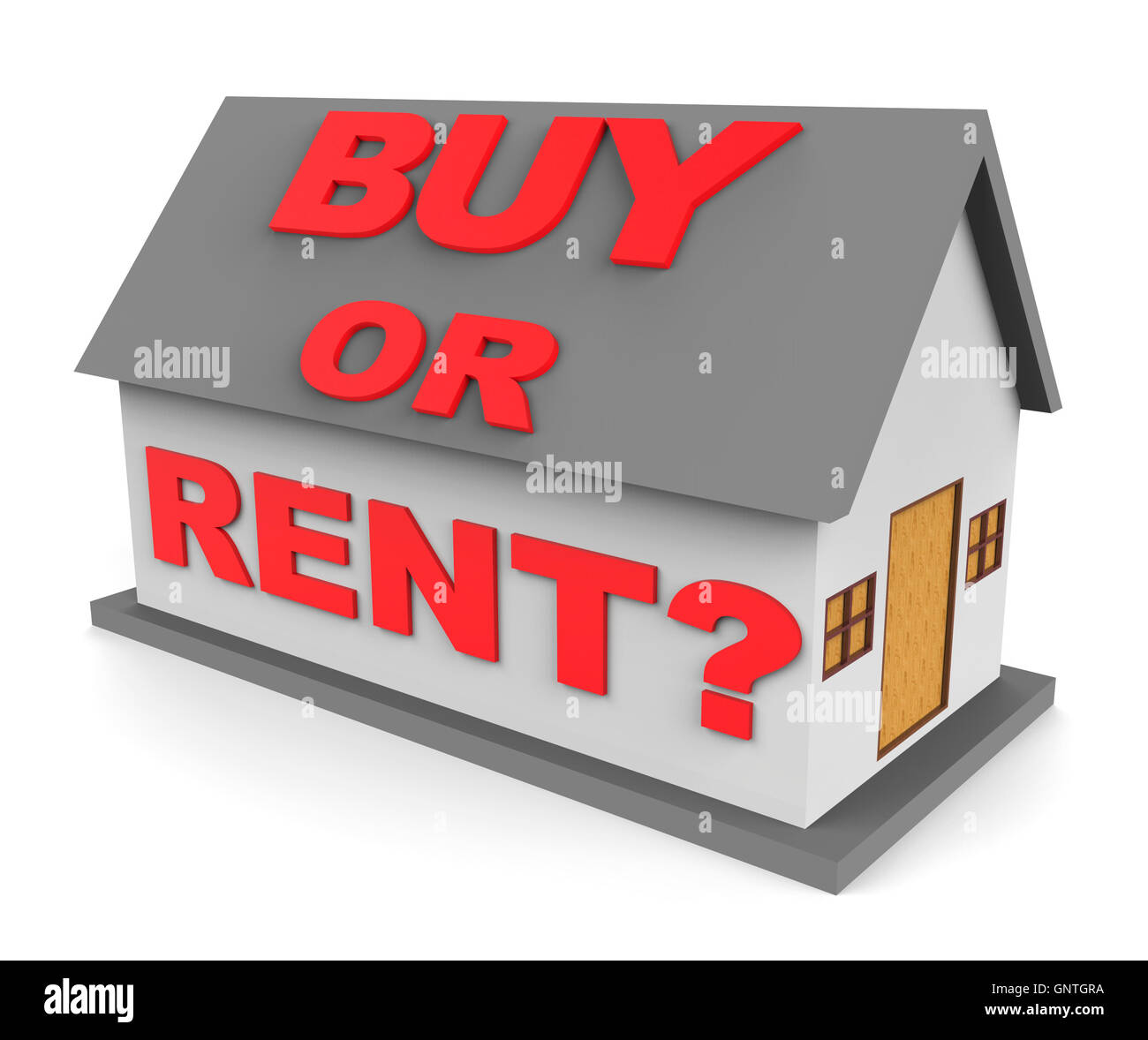 Buy Rent House Indicating Home Renting 3d Rendering Stock Photo - Alamy