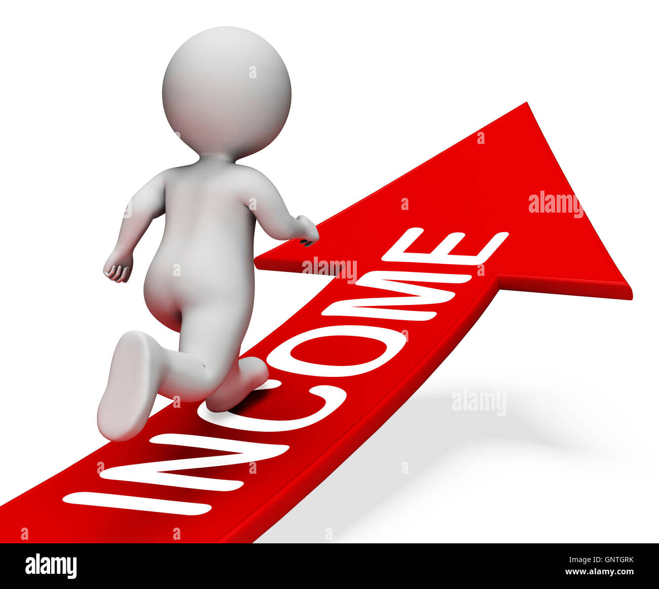 Income Arrow Indicating Earnings Revenue 3d Rendering Stock Photo - Alamy