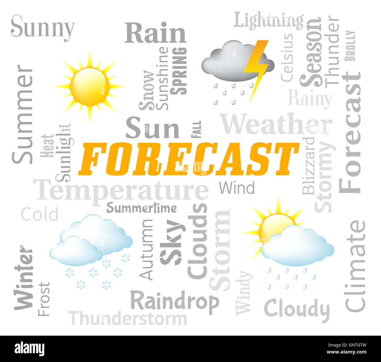 Weather Forecast Representing Meteorological Conditions And Climate ...