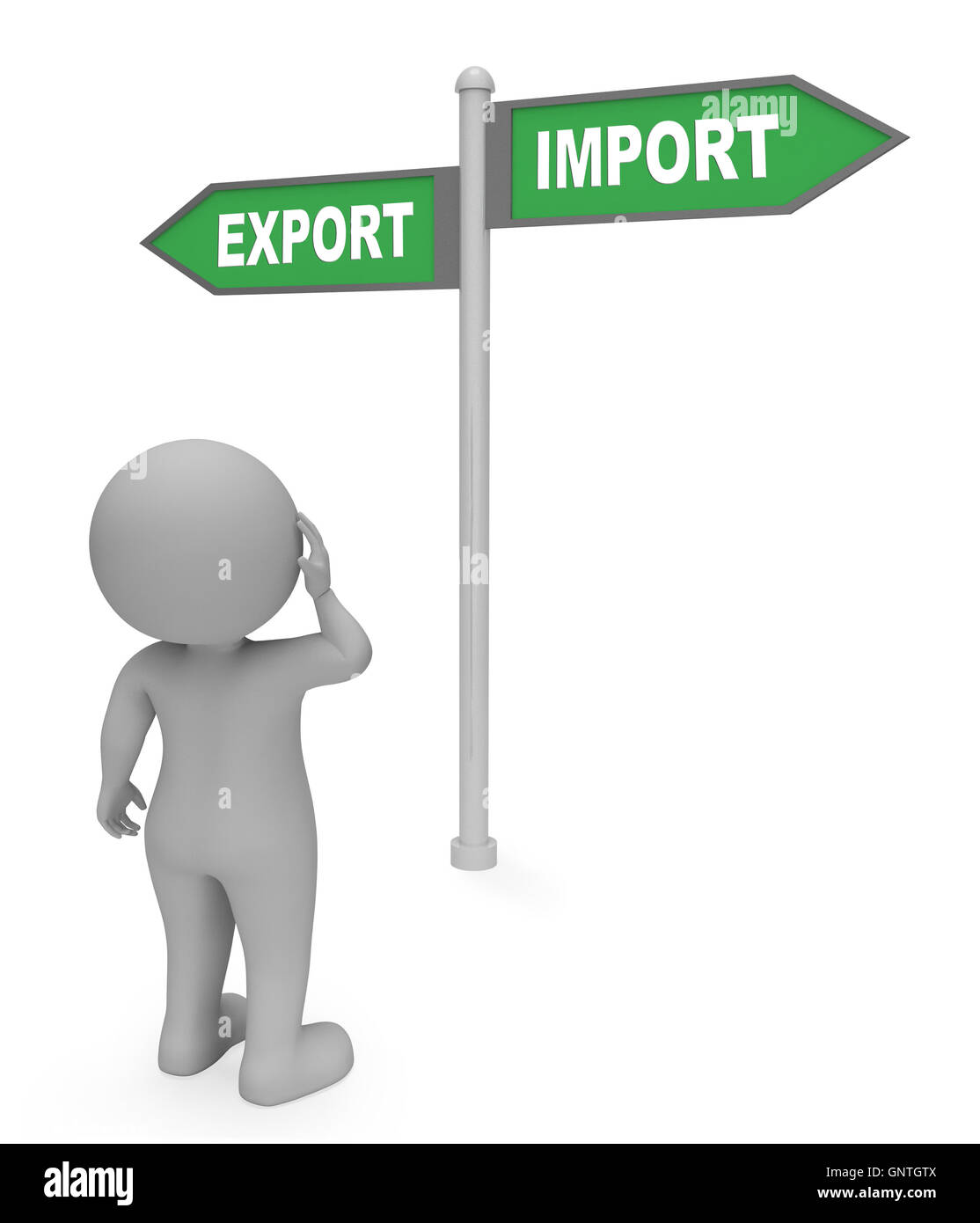 Export Import Sign Showing Trading Abroad 3d Rendering Stock Photo - Alamy