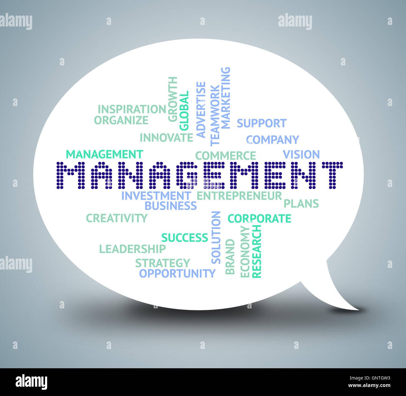 Management Bubble Showing Authority Planning 3d Illustration Stock ...