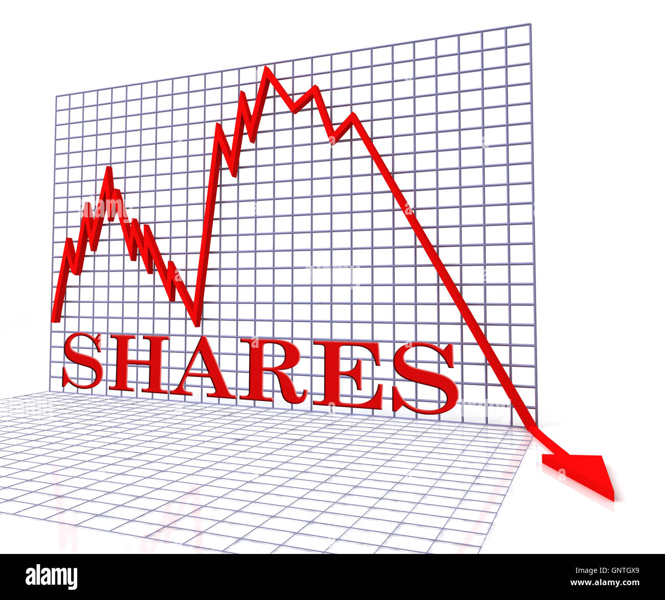 Shares Graph Negative Representing Exchange Funds 3d Rendering Stock ...