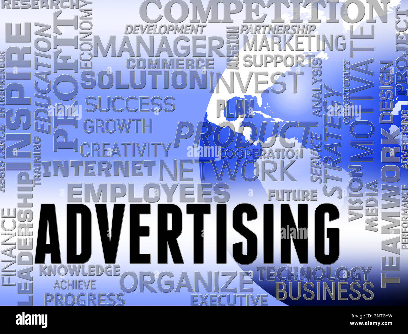 Advertising Word Showing Promote Advertisments And Ads Stock Photo - Alamy