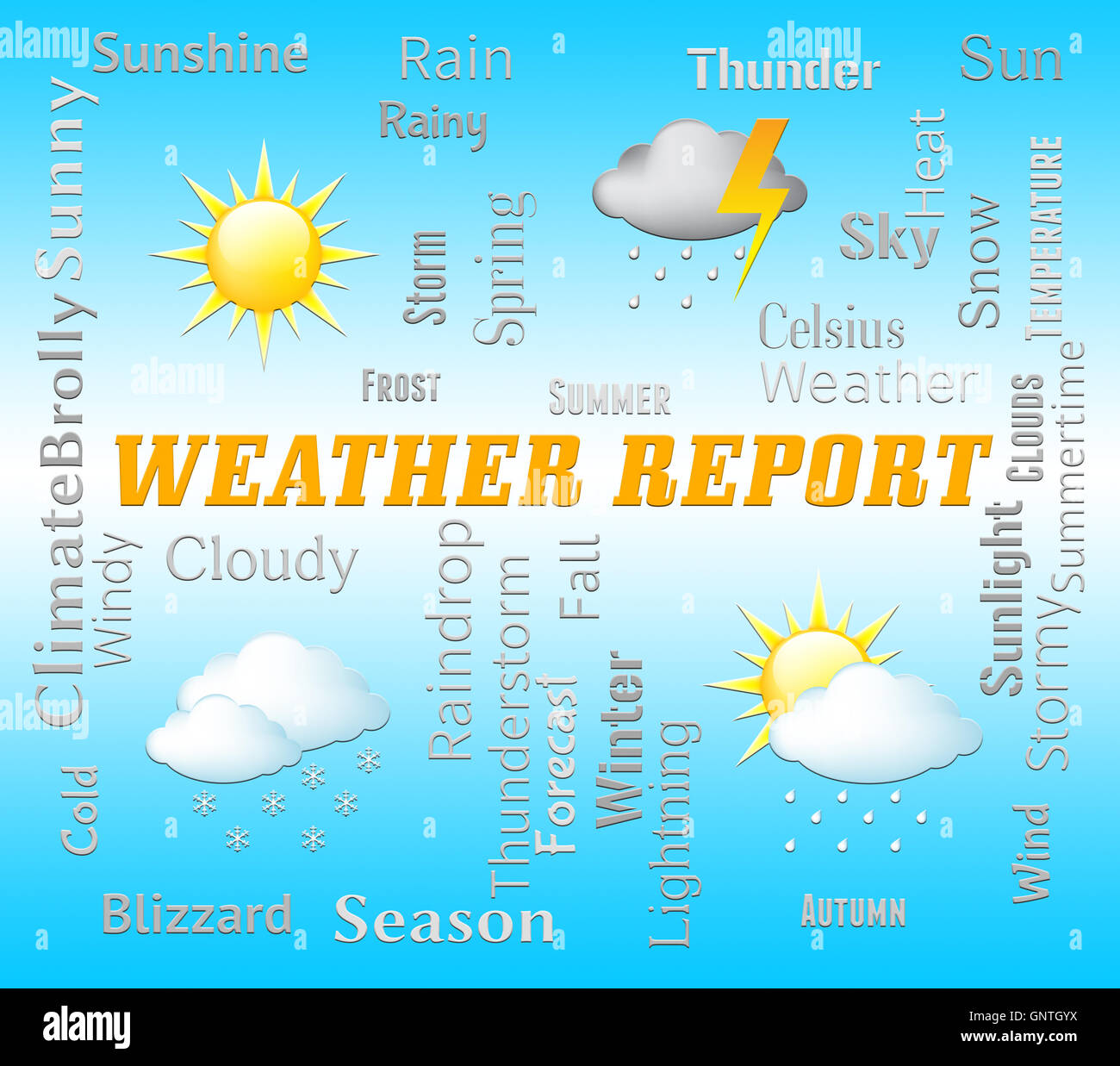 Weather Report Showing Climate And Meteorological Data Stock Photo - Alamy