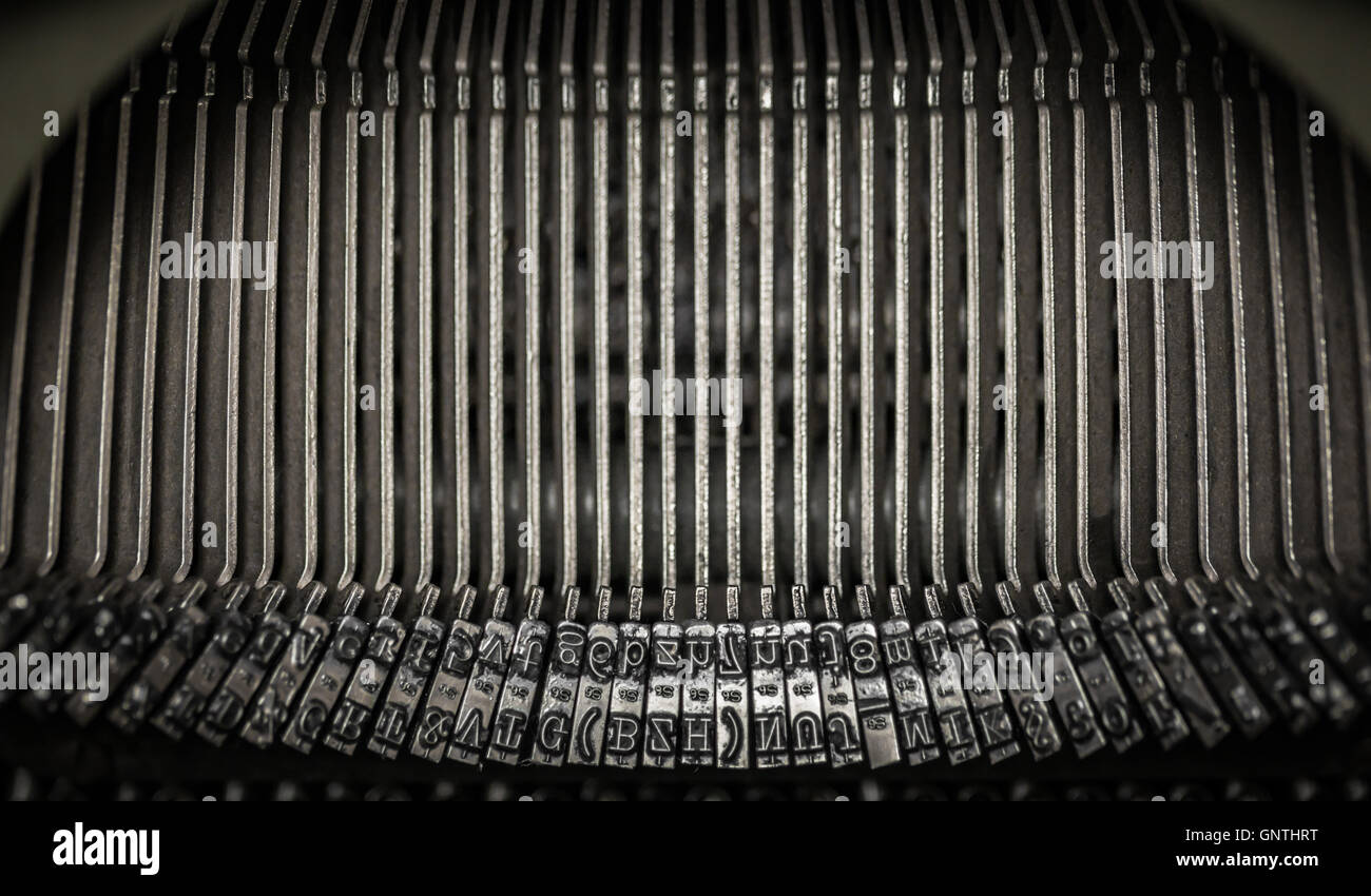 details of type hammers inside a typewriter Stock Photo - Alamy
