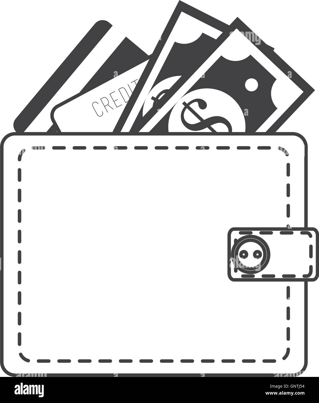 silhouette wallet money bills isolated Stock Vector Image & Art - Alamy