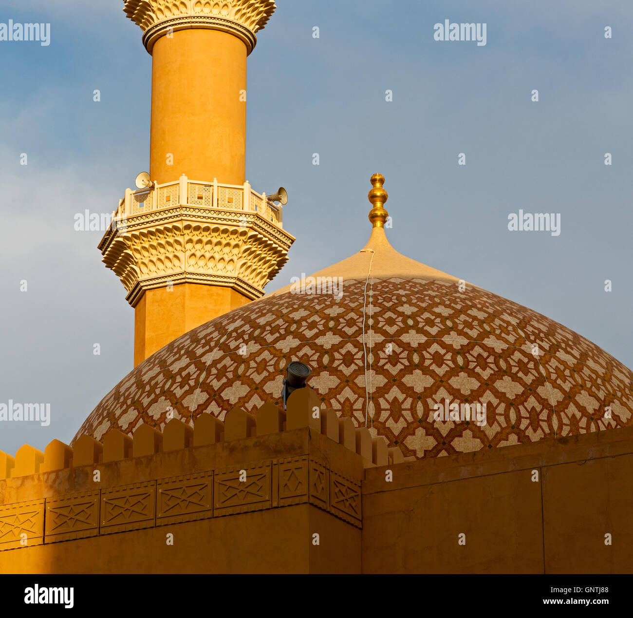 minaret and religion in clear sky in oman muscat the old mosque Stock ...