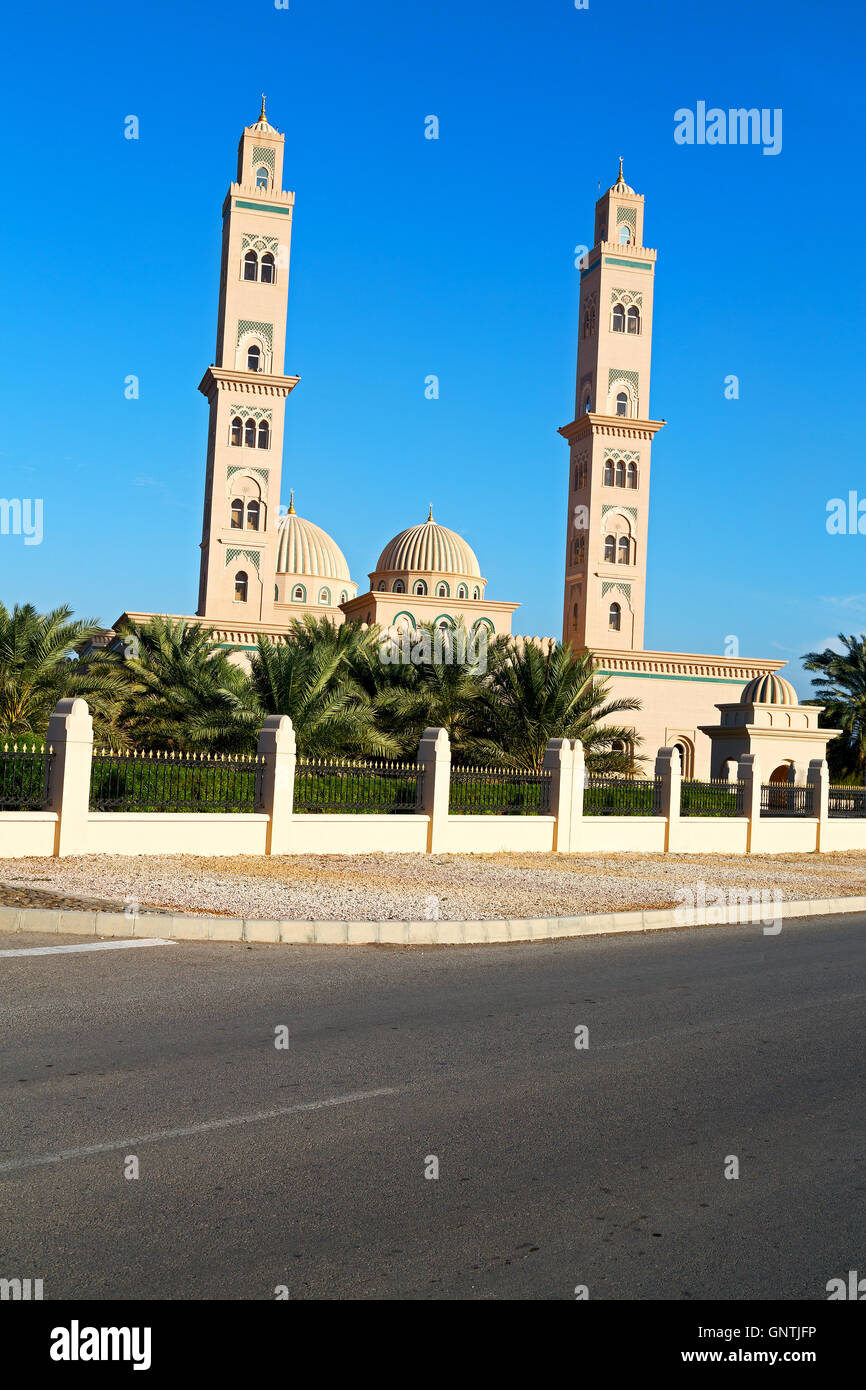 minaret and religion in clear sky in oman muscat the old mosque Stock ...