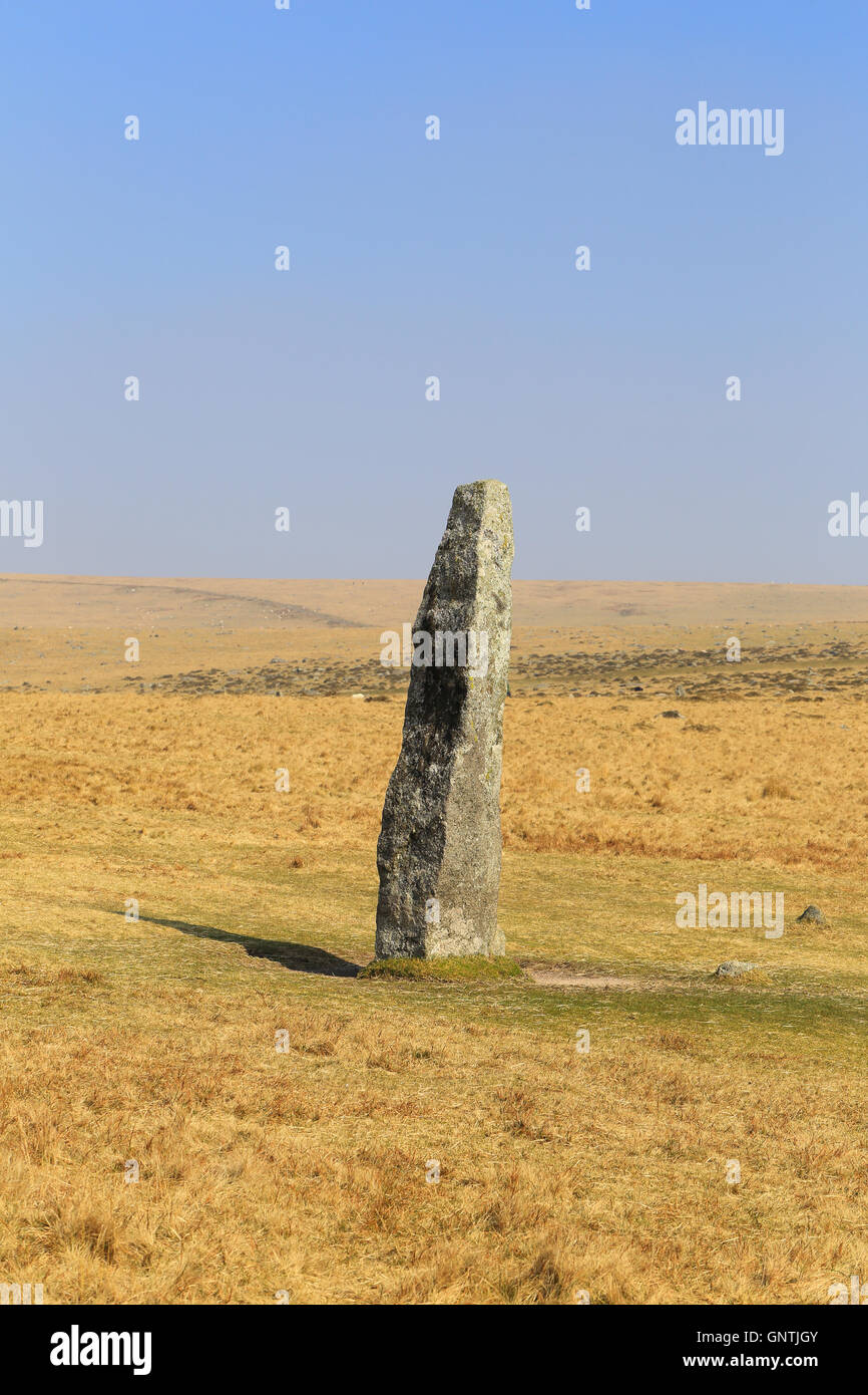 Standing Stone at Merrivale, Dartmoor National Park, Devon, England, UK ...