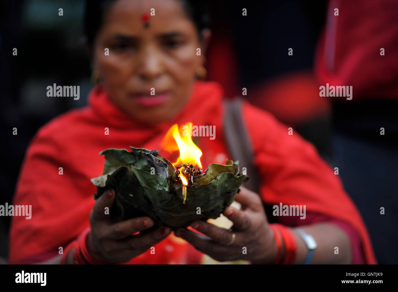 Kathmandu, Nepal. 01st Sep, 2016. Nepalese Devotees offering religious ...