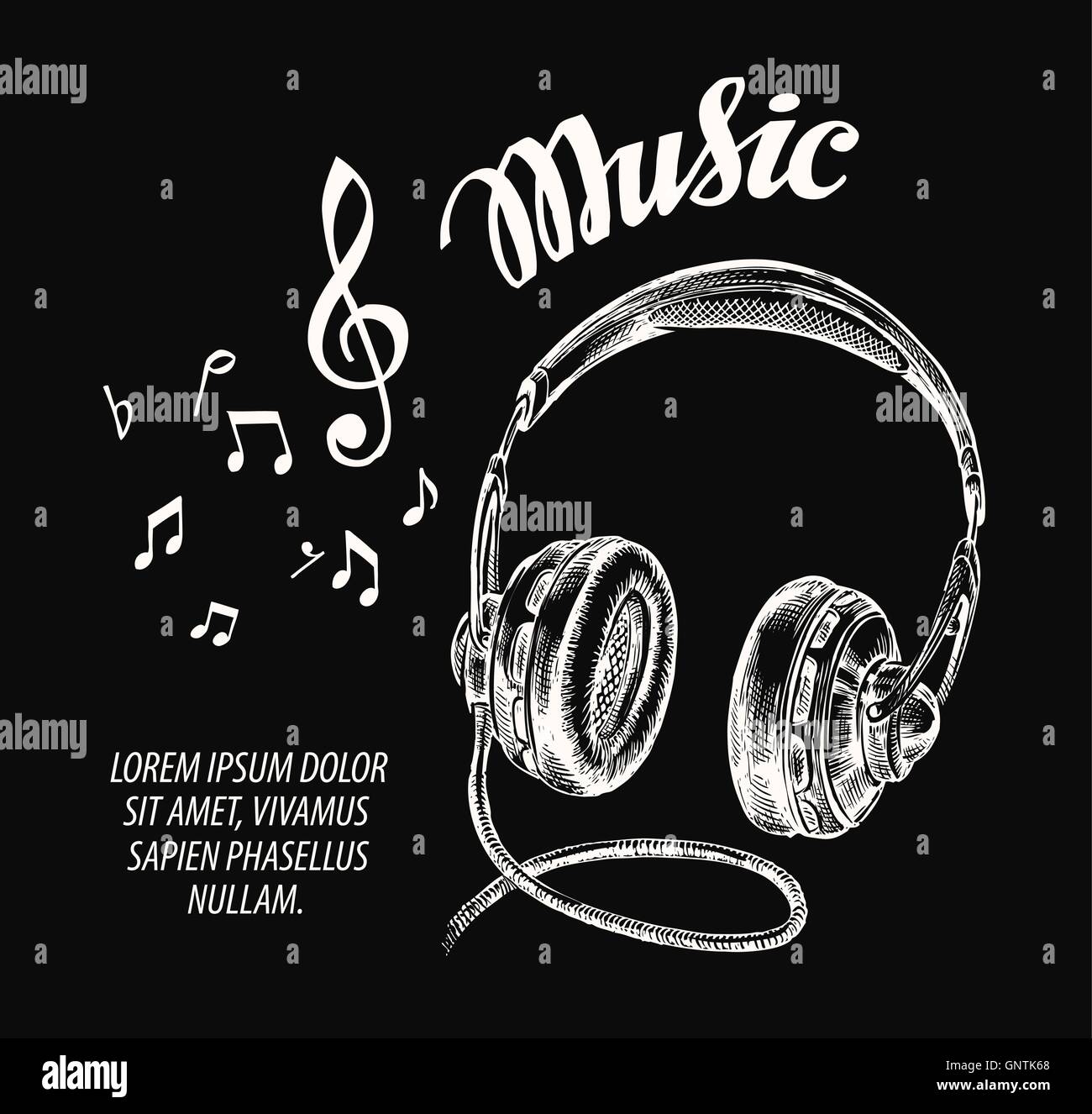 Headphone Music Note Clipart