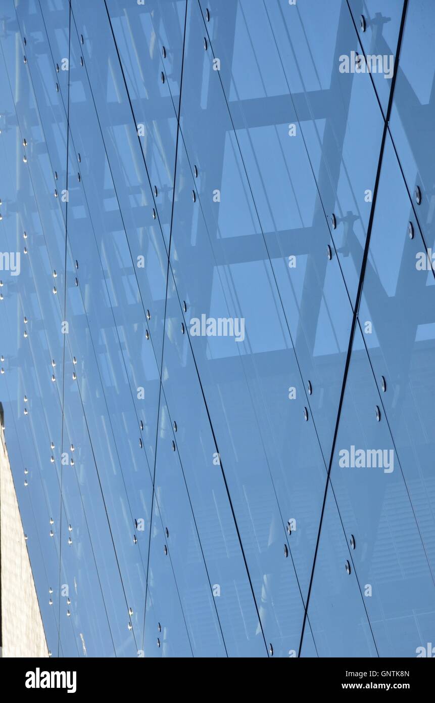 blue transparent glass facade background Stock Photo - Alamy