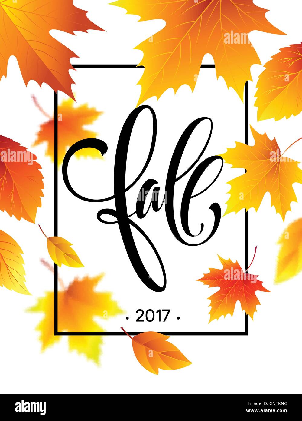 Autumn calligraphy. Background of Fall leaves. Concept leaflet, flyer ...
