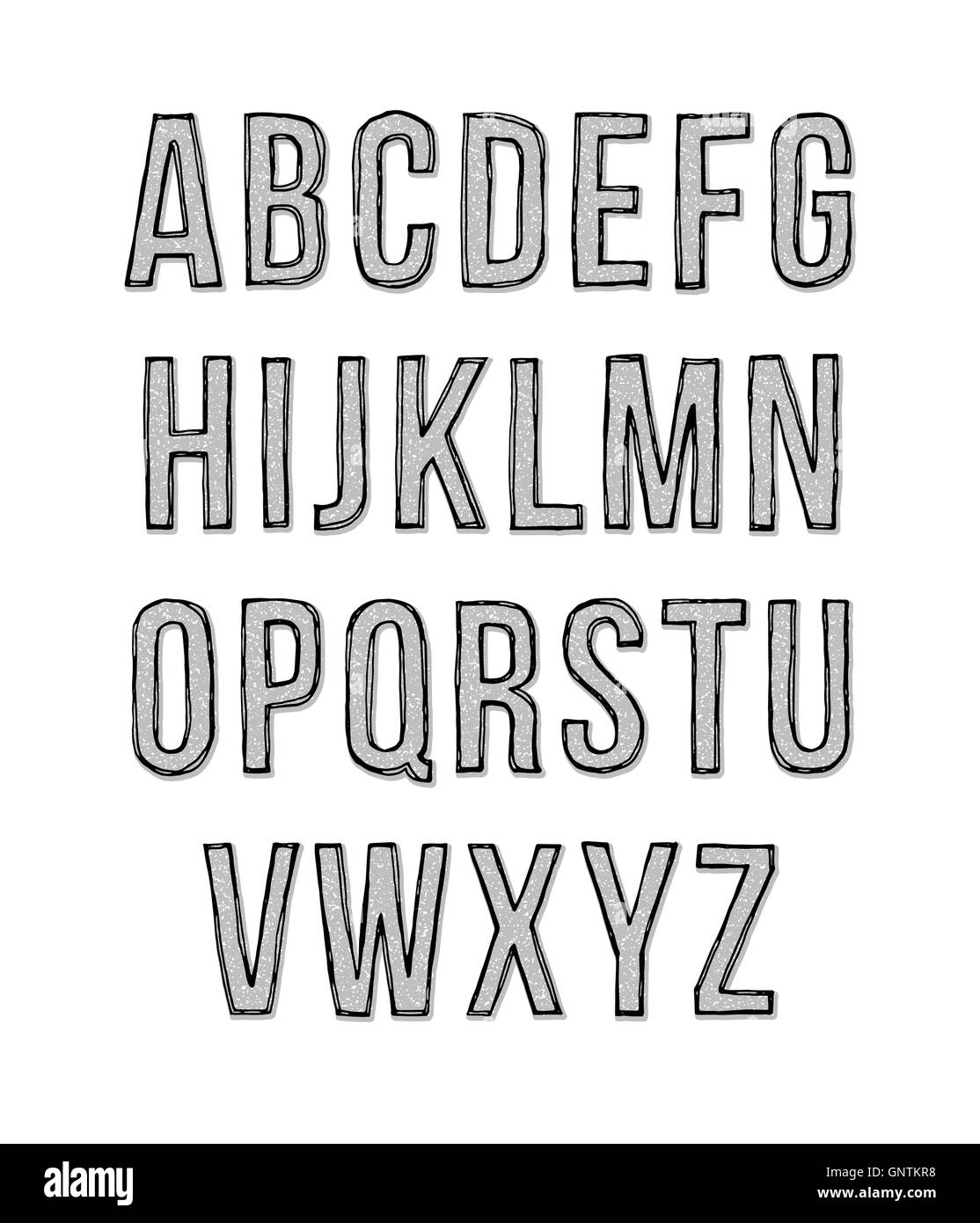 Hand drawn sketch alphabet. Vector illustration Stock Vector Image ...