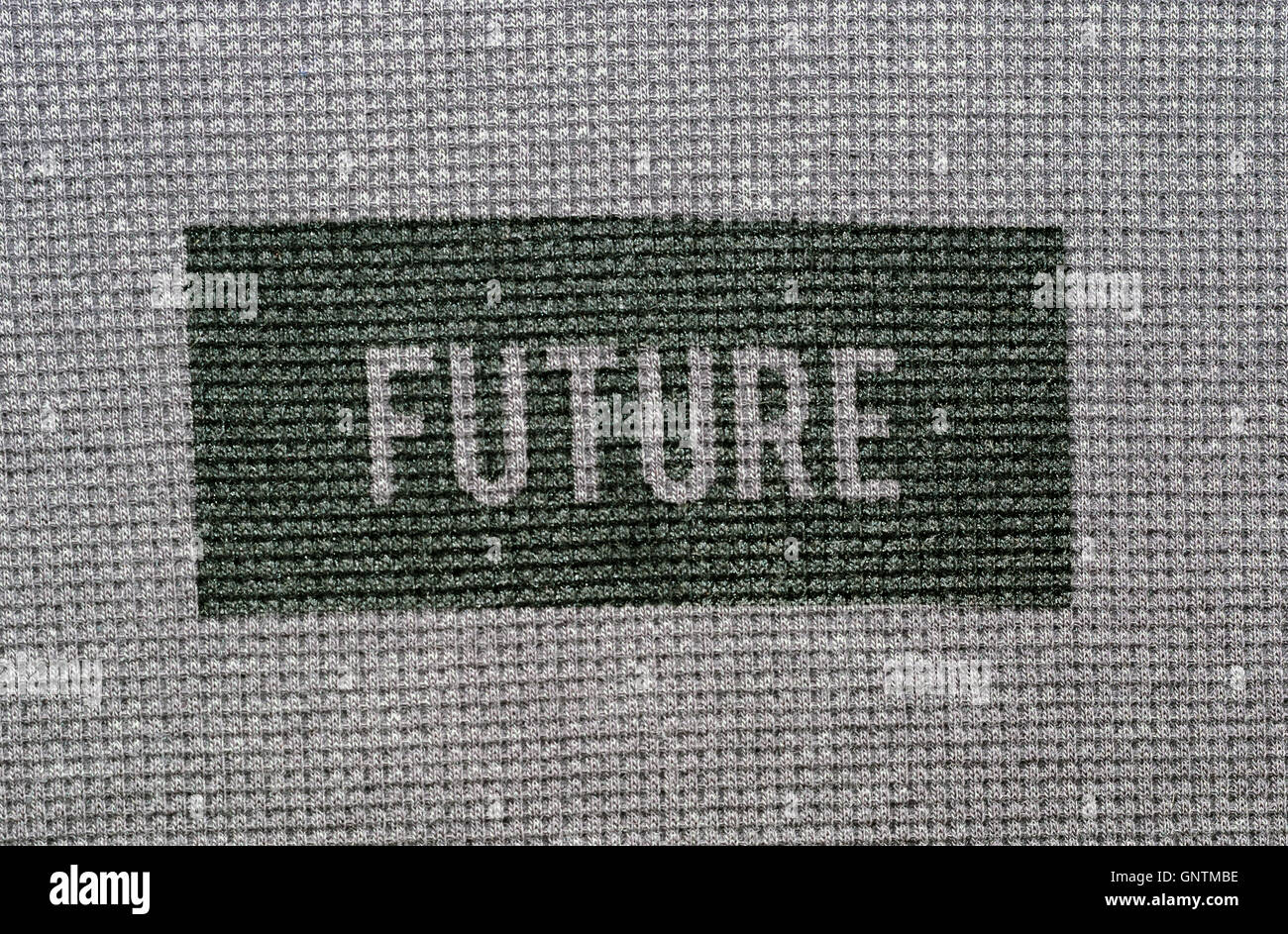 Cotton pattern texture with "Future" word Stock Photo - Alamy