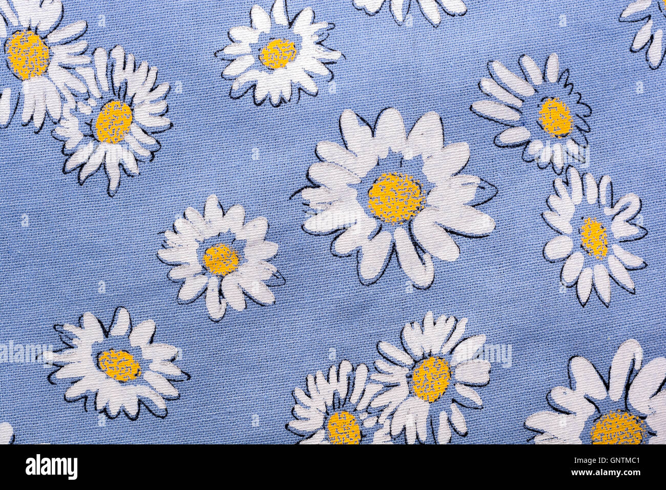Daisy on light natural linen texture background Stock Photo - Alamy