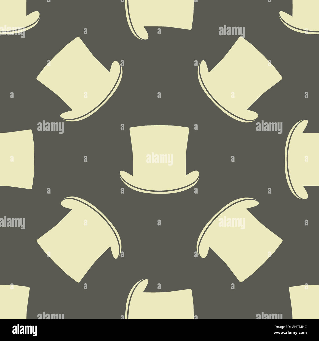 Vintage cylinder hat seamless pattern Stock Photo - Alamy