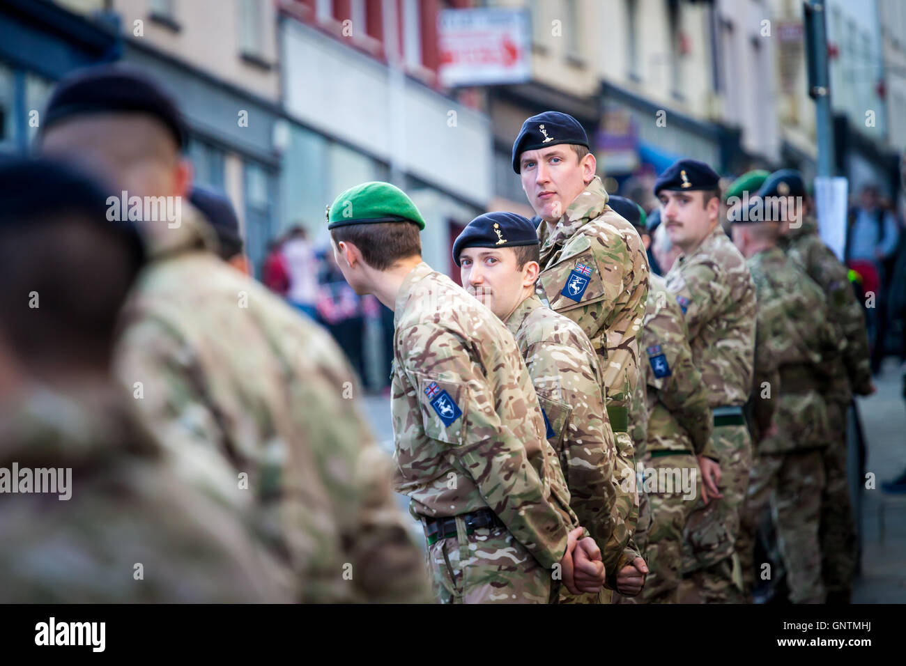 Signals Regiment at Haverfordwest 2014 for presentation of medals Stock ...