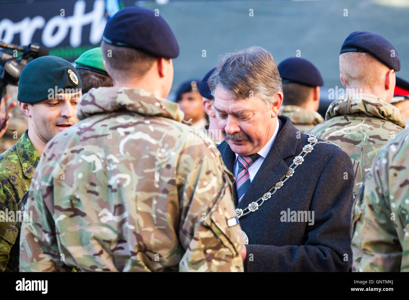 Signals Regiment at Haverfordwest 2014 for presentation of medals Stock ...