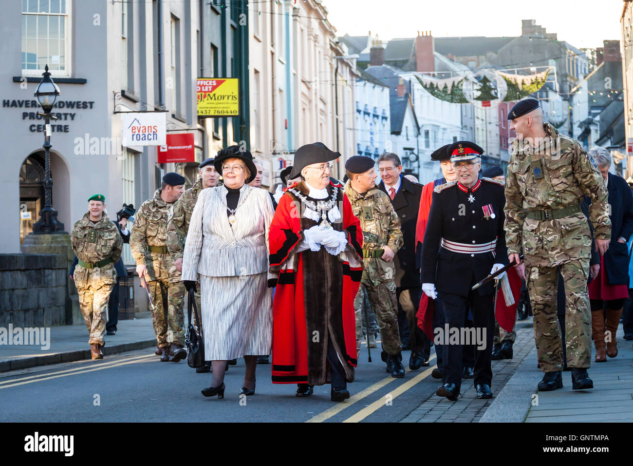 Signals Regiment at Haverfordwest 2014 for presentation of medals Stock ...