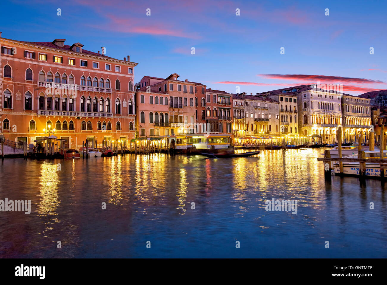 Grand Canal at night, Venice Stock Photo - Alamy