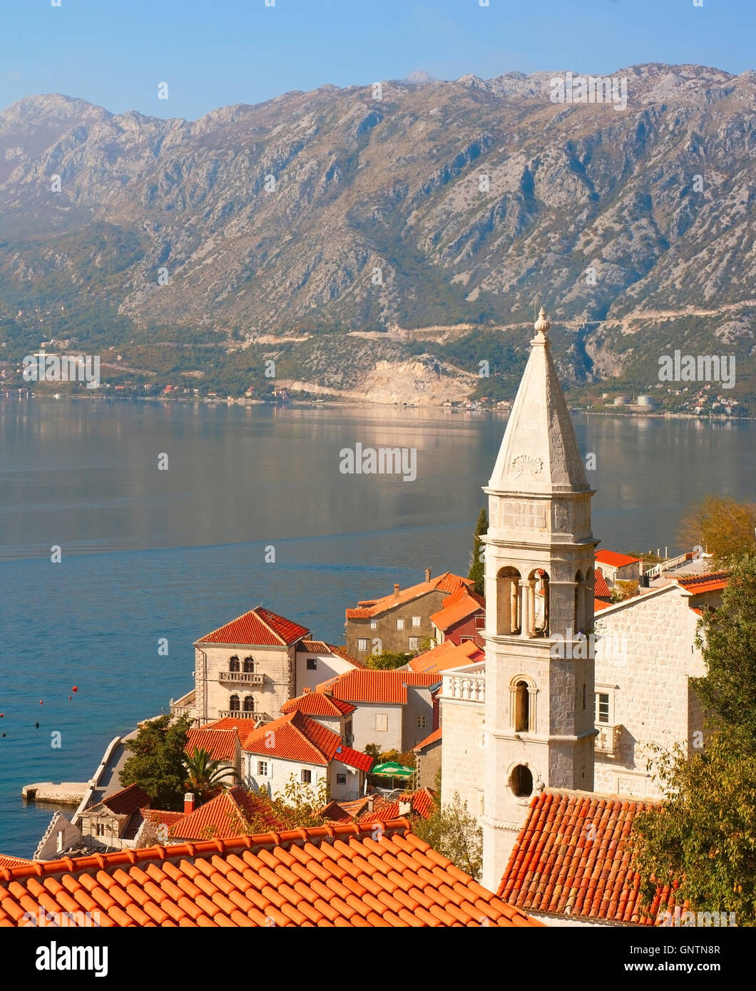 Old architecture of Perast at seashore, Montenegro Stock Photo - Alamy