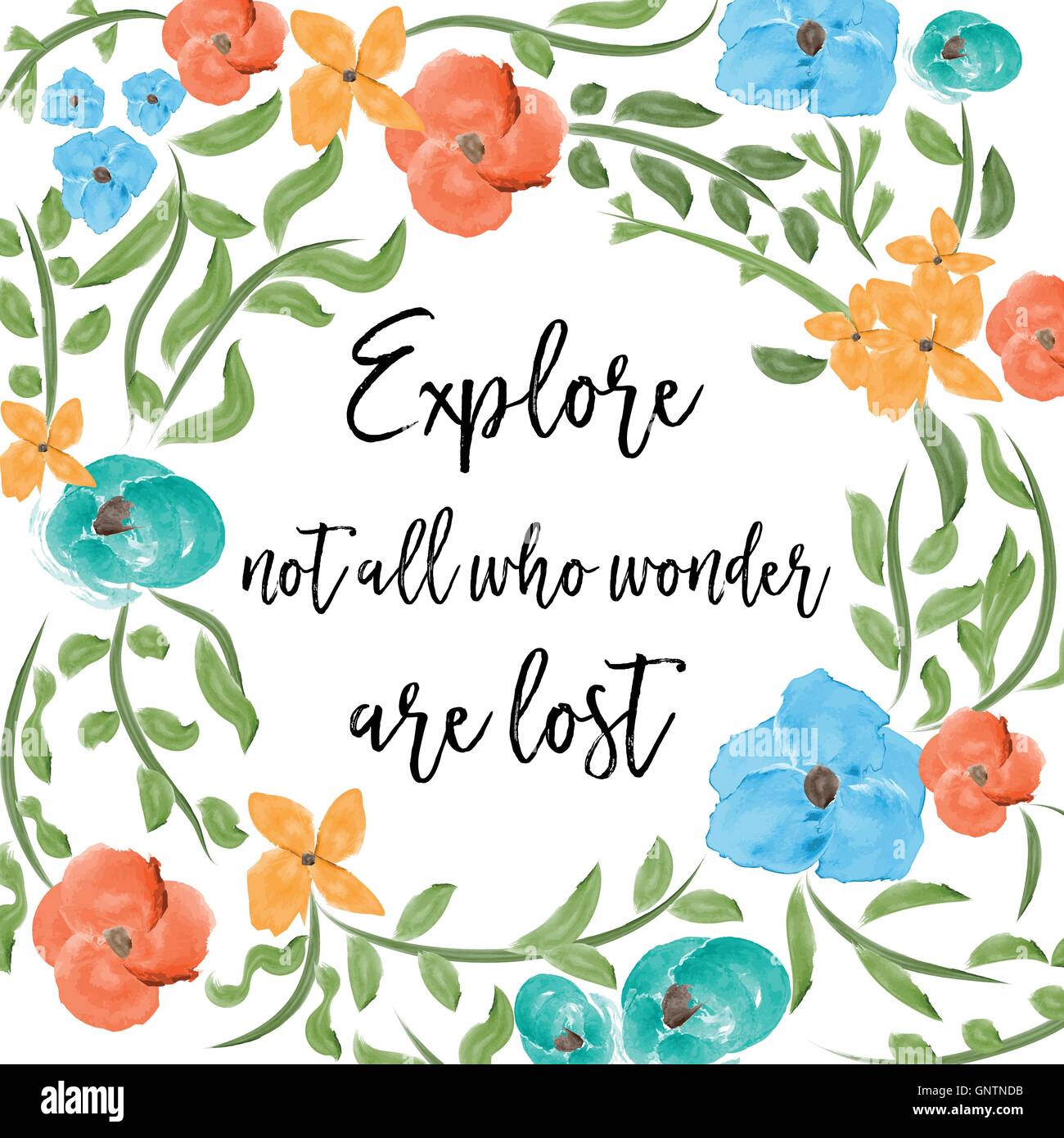 Beautiful quote with watercolor floral background Stock Vector Image ...