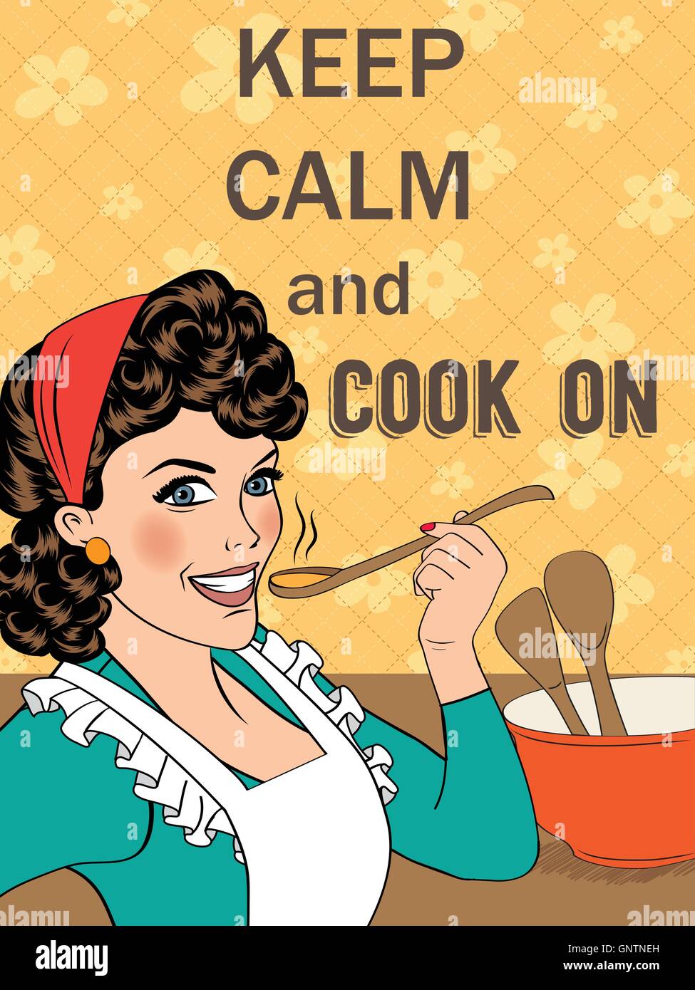 Illustration with massage"Keep calm and cook on Stock Vector Image ...