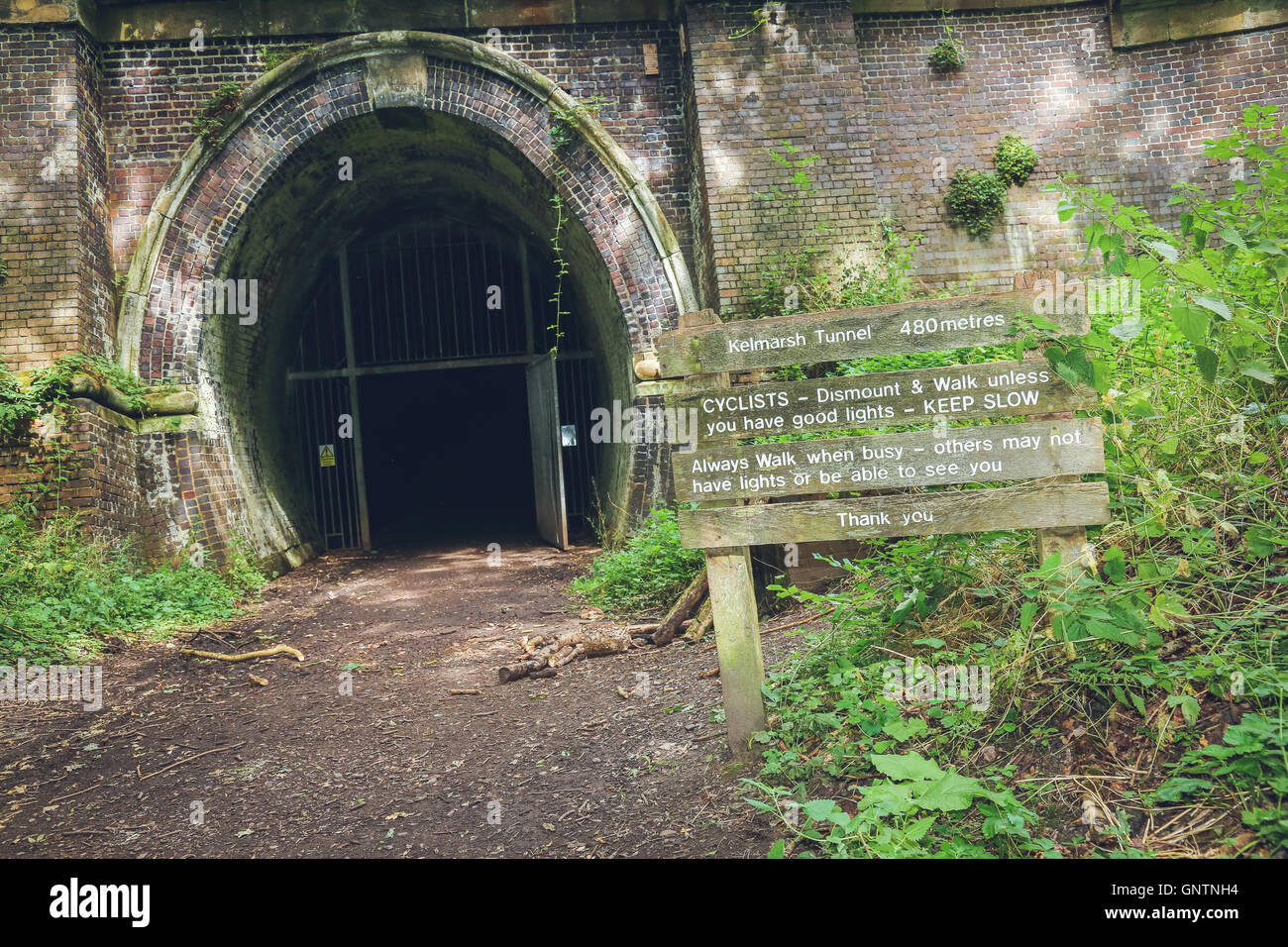 Entrance to the disused Great Oxendon railway tunnel. Now part of a ...