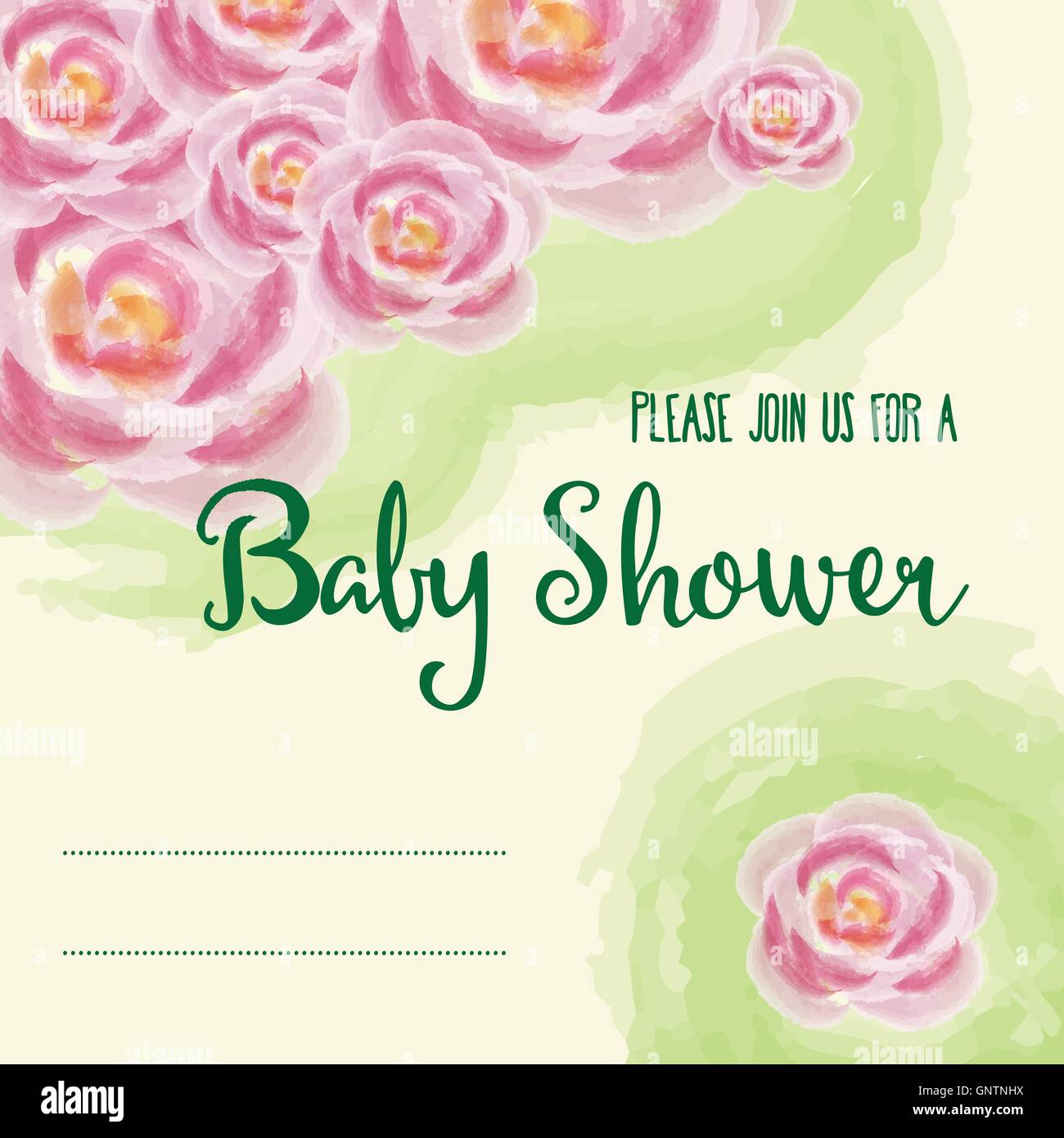 Baby card watercolor flowers hi-res stock photography and images - Alamy