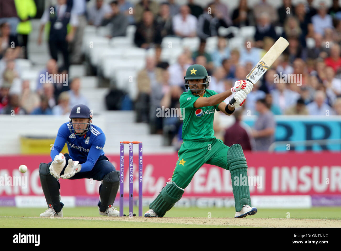 Pakistan's Babar Azam in bats during the fourth one day international ...