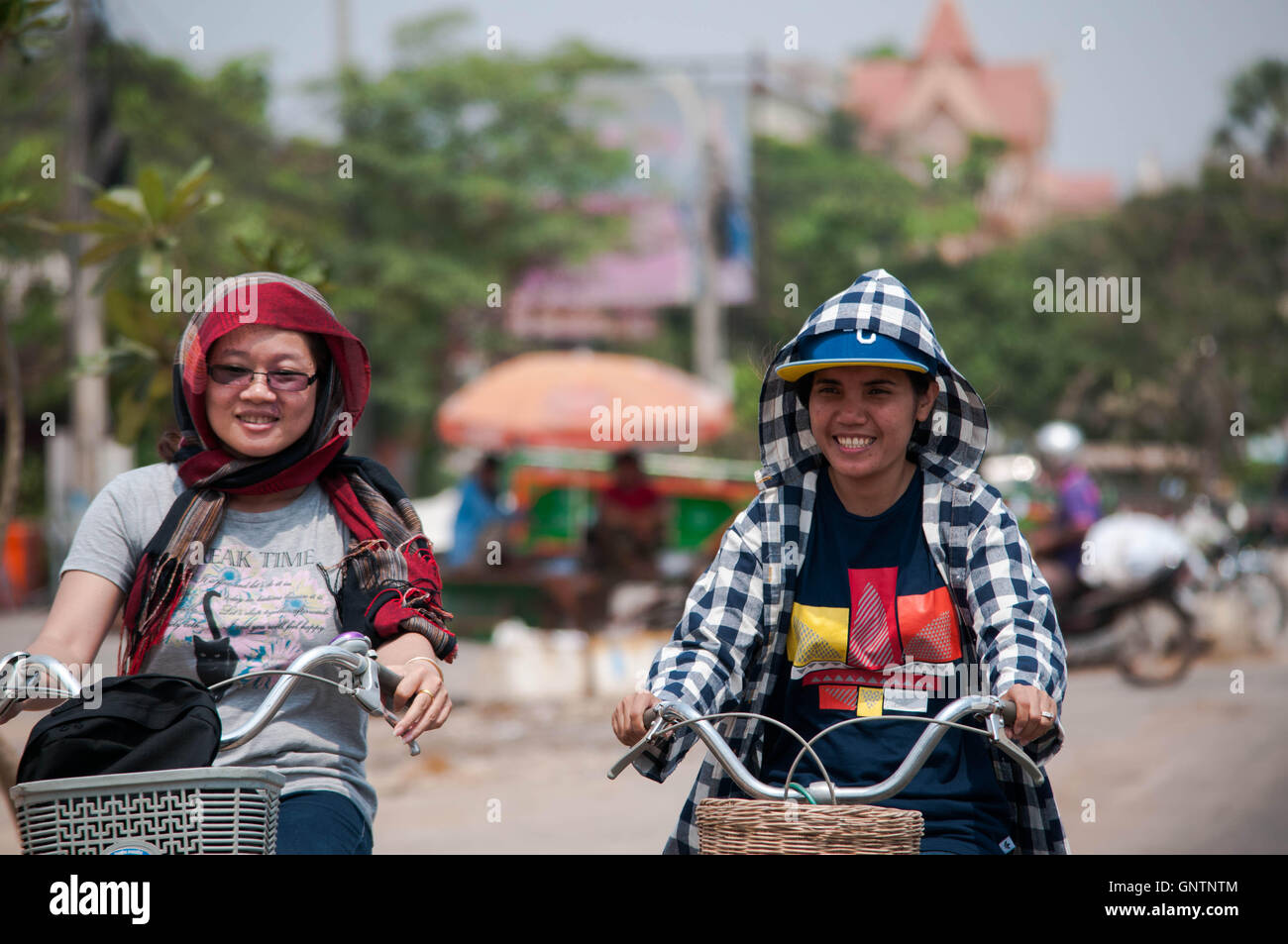Girls on their Bikes Stock Photo - Alamy