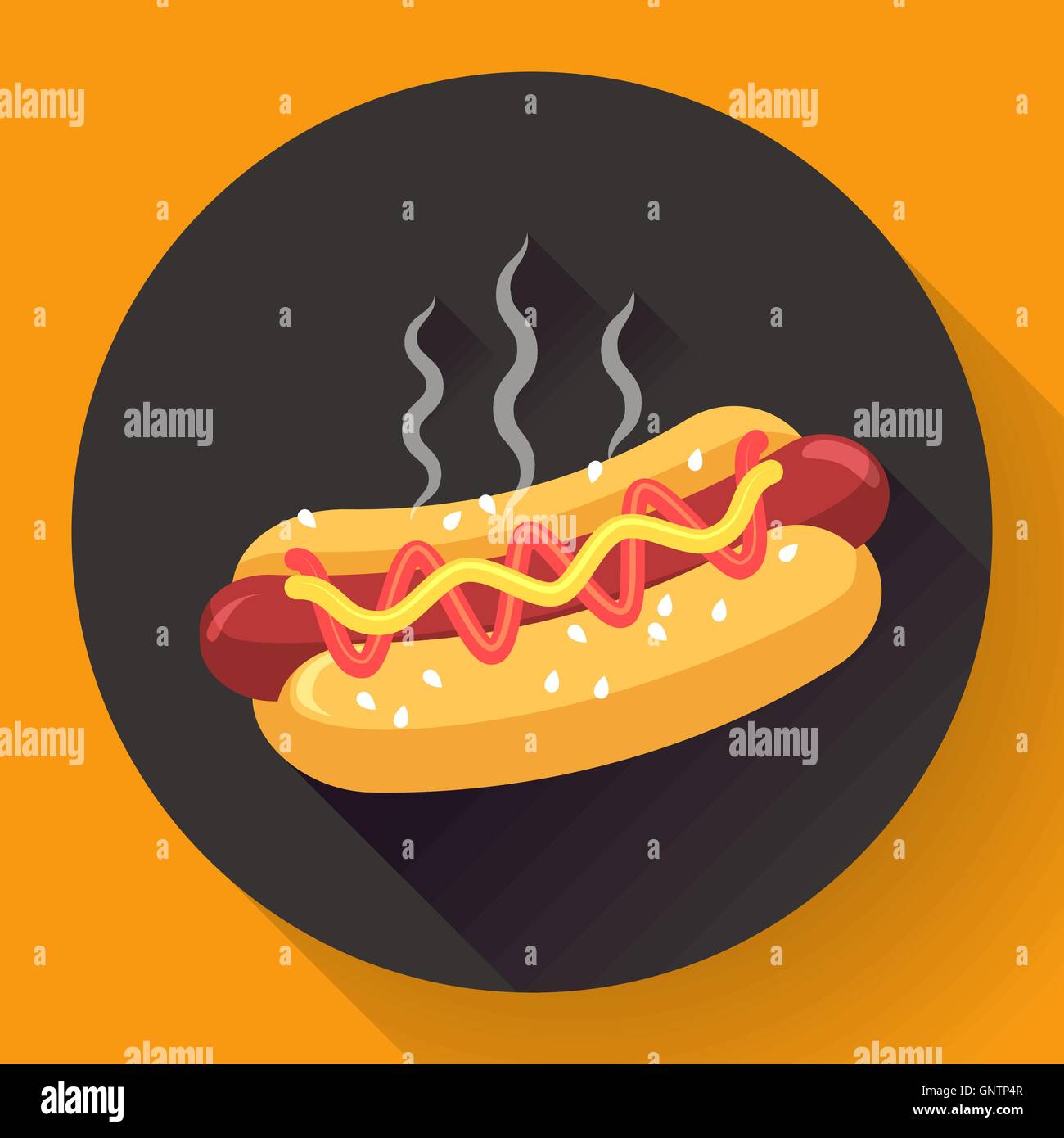 Vector Hot-Dog illustration. Flat design style Stock Vector Image & Art ...