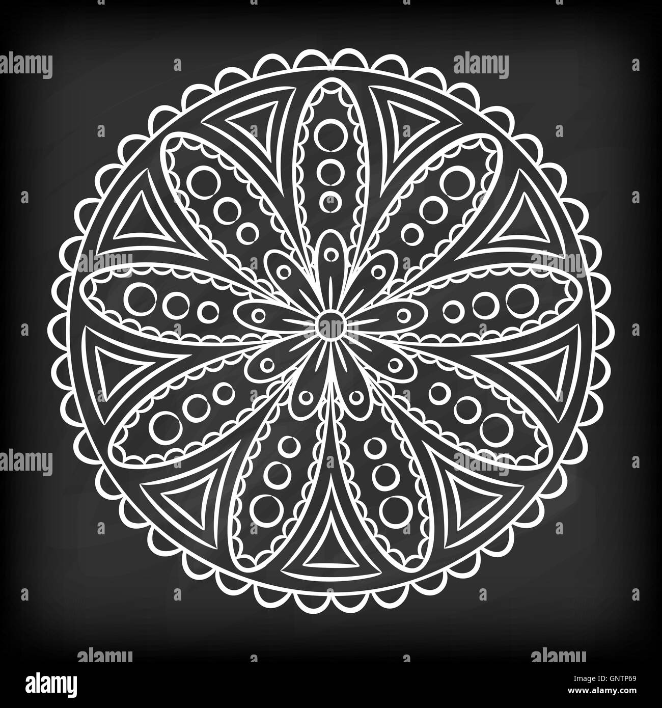 Mandala chalk drawing Stock Vector Images - Alamy